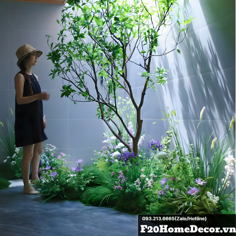 Vườn tiểu cảnh cây giả mini mix cây Asabi - F20 Home Decor