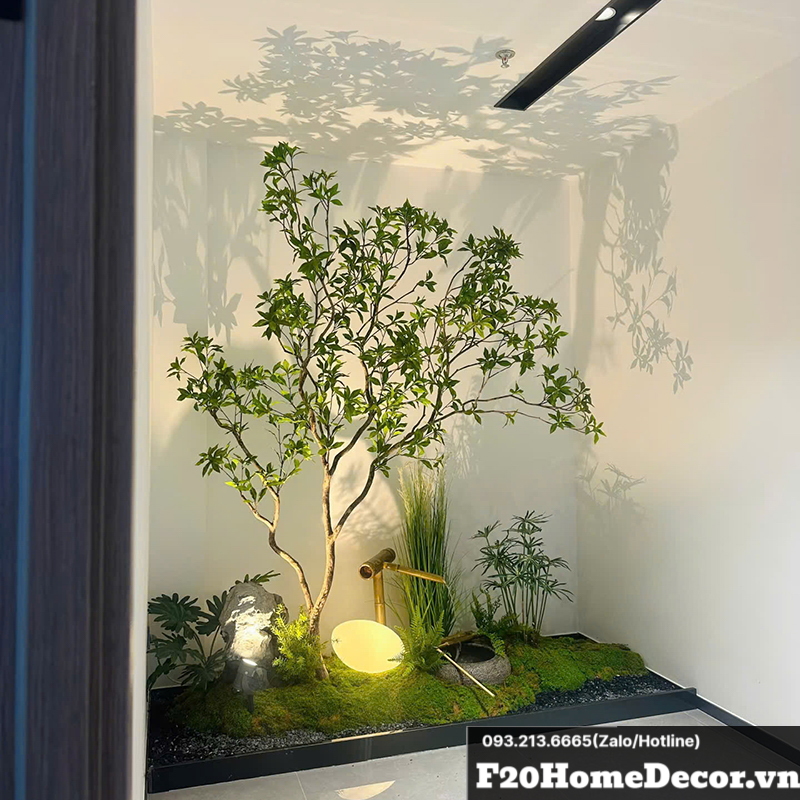 Tiểu cảnh cây Asabi giả bonsai trang trí nội thất - F20 Home Decor