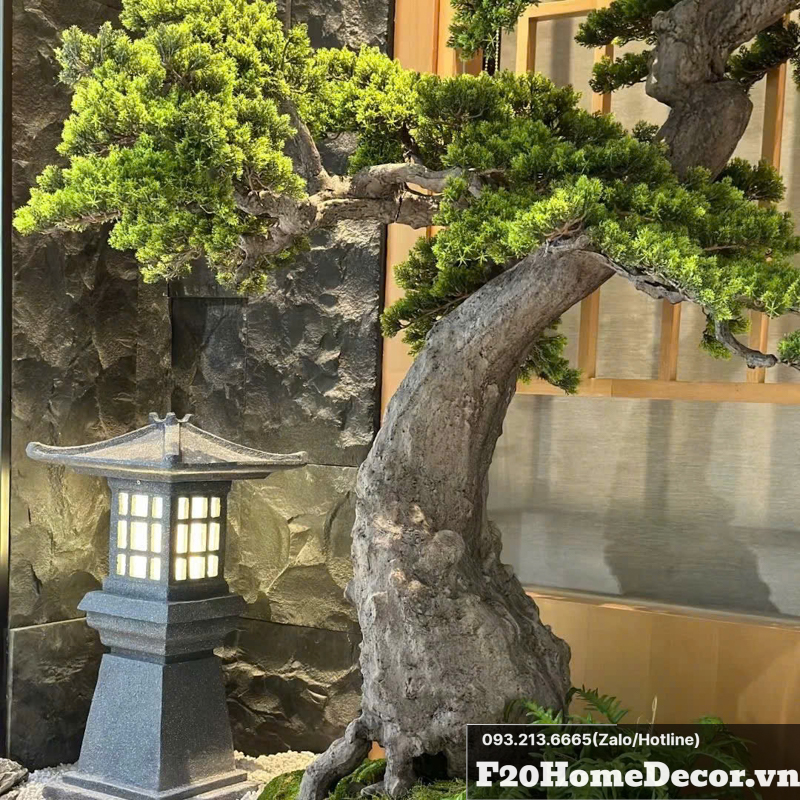 Cây Tùng giả dáng Bonsai cổ thụ - F20 Home Decor